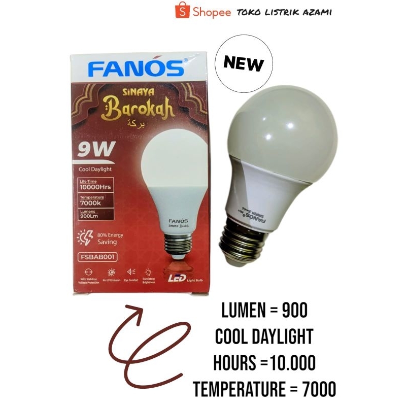 Jual Lampu,LED,FANOS Barokah 9w | Shopee Indonesia