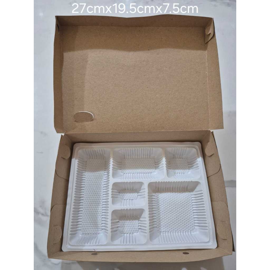 Jual Kardus Coklat Ukuran 27cmx19.5cm+Alas Sekat 6 isi 25set | Shopee ...