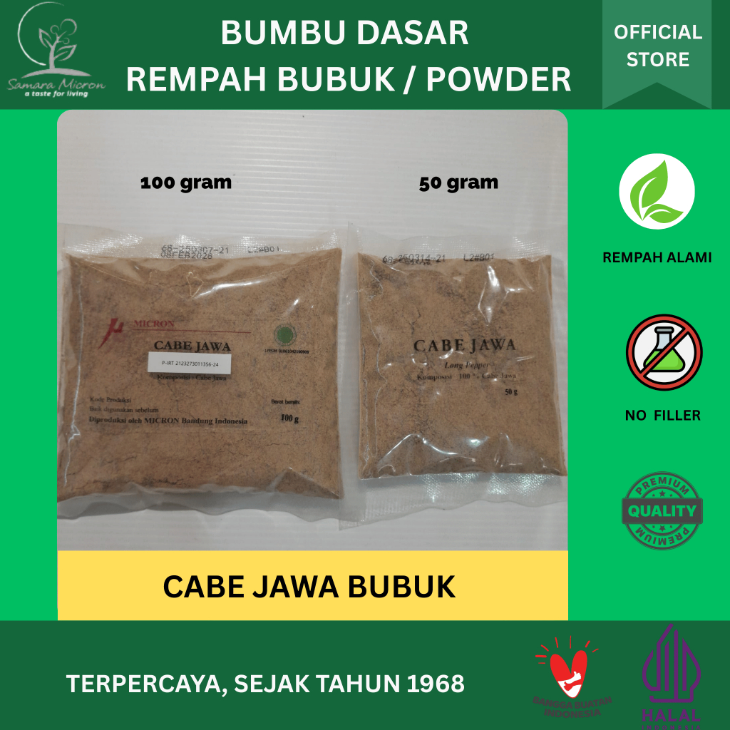 Jual Bumbu Rempah Samara Micron - Cabai Jawa Bubuk - Cabe Areui - Cabe ...