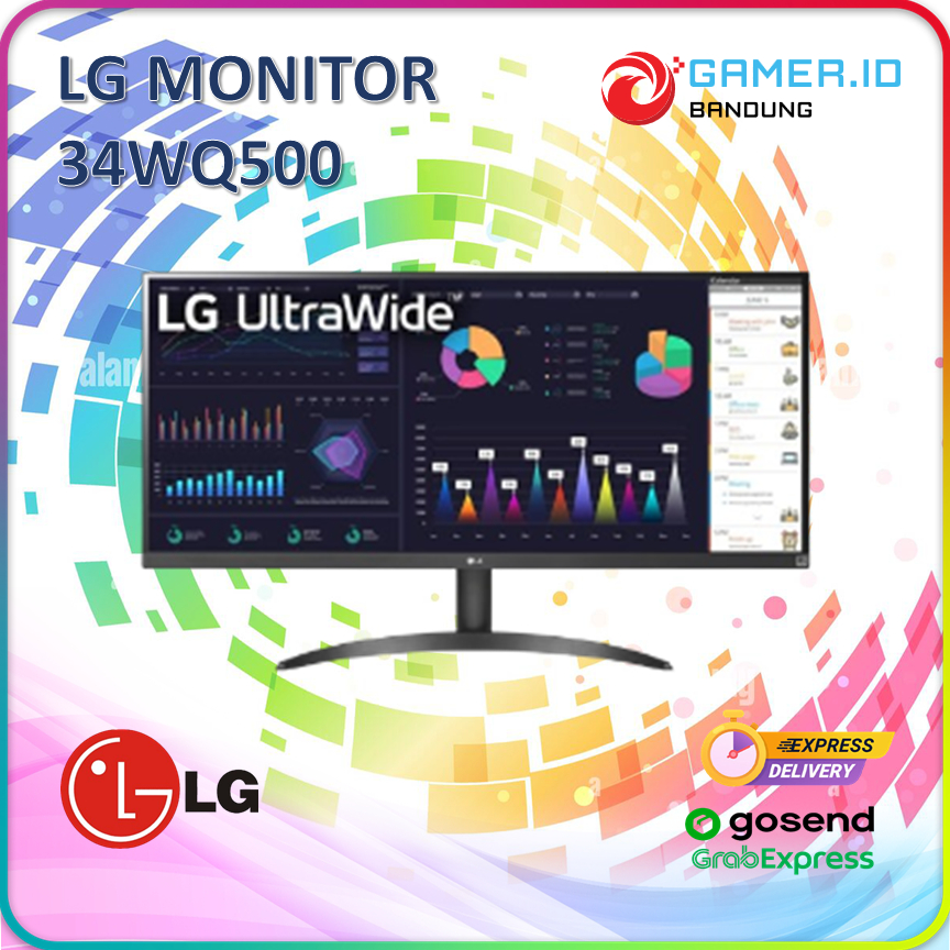 Jual LG ULTRAWIDE MONITOR 34WQ500 34'' FHD IPS 100Hz AMD FREESYNC ...