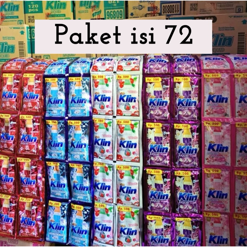 Jual SOKLIN Liquid Deterjen Cair So Klin Liquid Renceng isi 72 Sachet ...