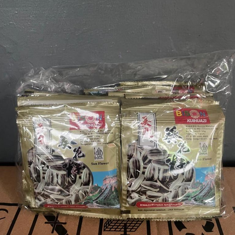 Jual KUACI BISON BUNGA MATAHARI 10 GR ISI 20 pcs (PERPACK) | Shopee ...