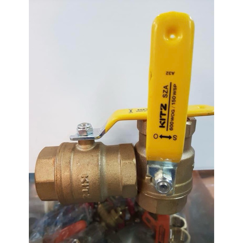 Jual Ball valve kitz sza 3/4” inch handle kuning asli original japan | Shopee Indonesia