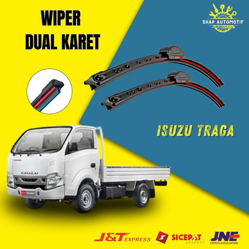 Jual Wiper Dual Blade Isuzu Traga / Wiper 2 Lapis Karet Frameless Karet Ganda Double Karet 1 Set ...