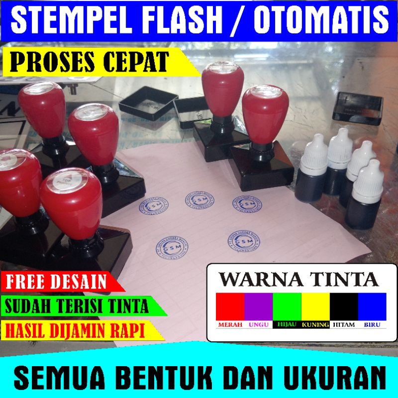 Jual STEMPEL FLAS / OTOMATIS Sudah terisi tinta / bebas pilih model dan ukuran | Shopee Indonesia
