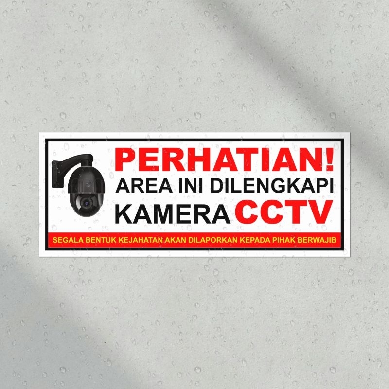Jual Stiker Peringatan CCTV - Ukuran 28,5x10 / 20x7 Cm | Shopee Indonesia