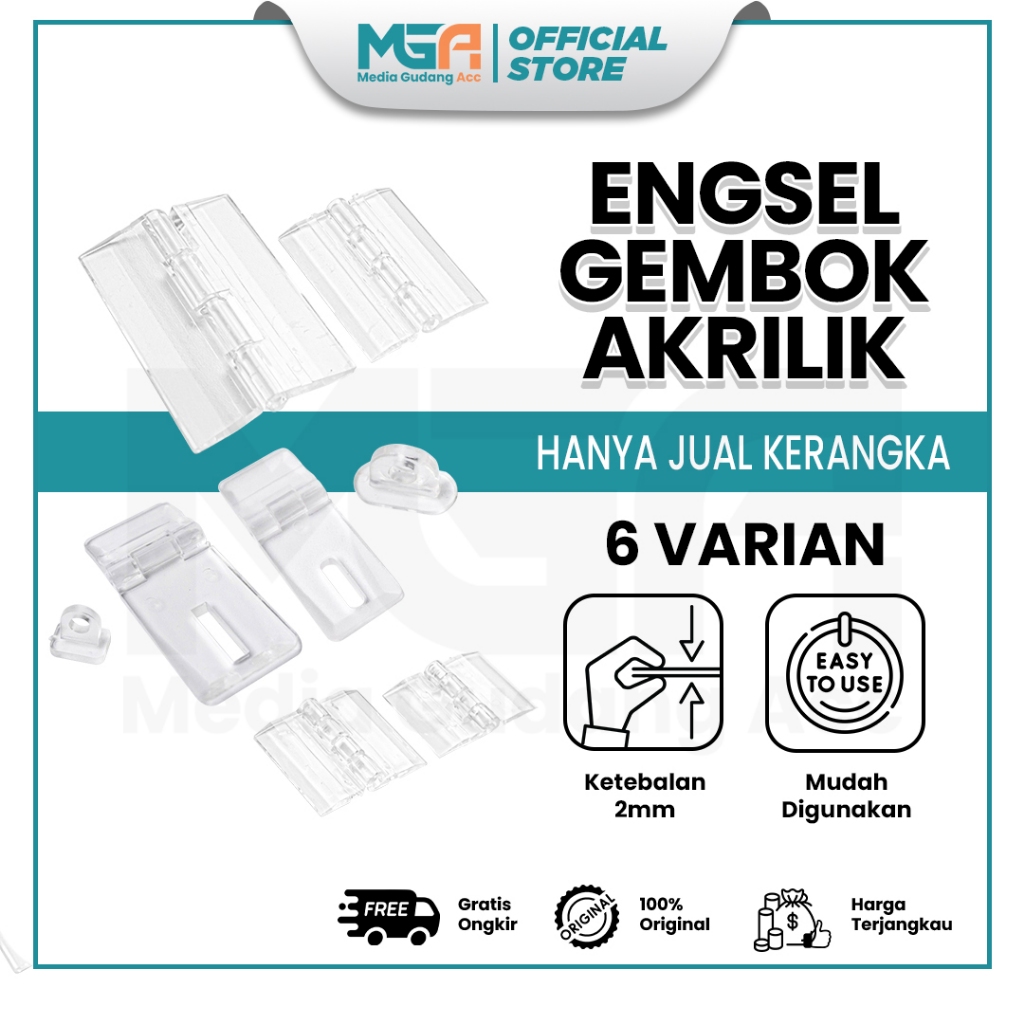 Jual Engsel Akrilik / Engsel Pintu / Gembok Akrilik / Acrylic Hinge ...