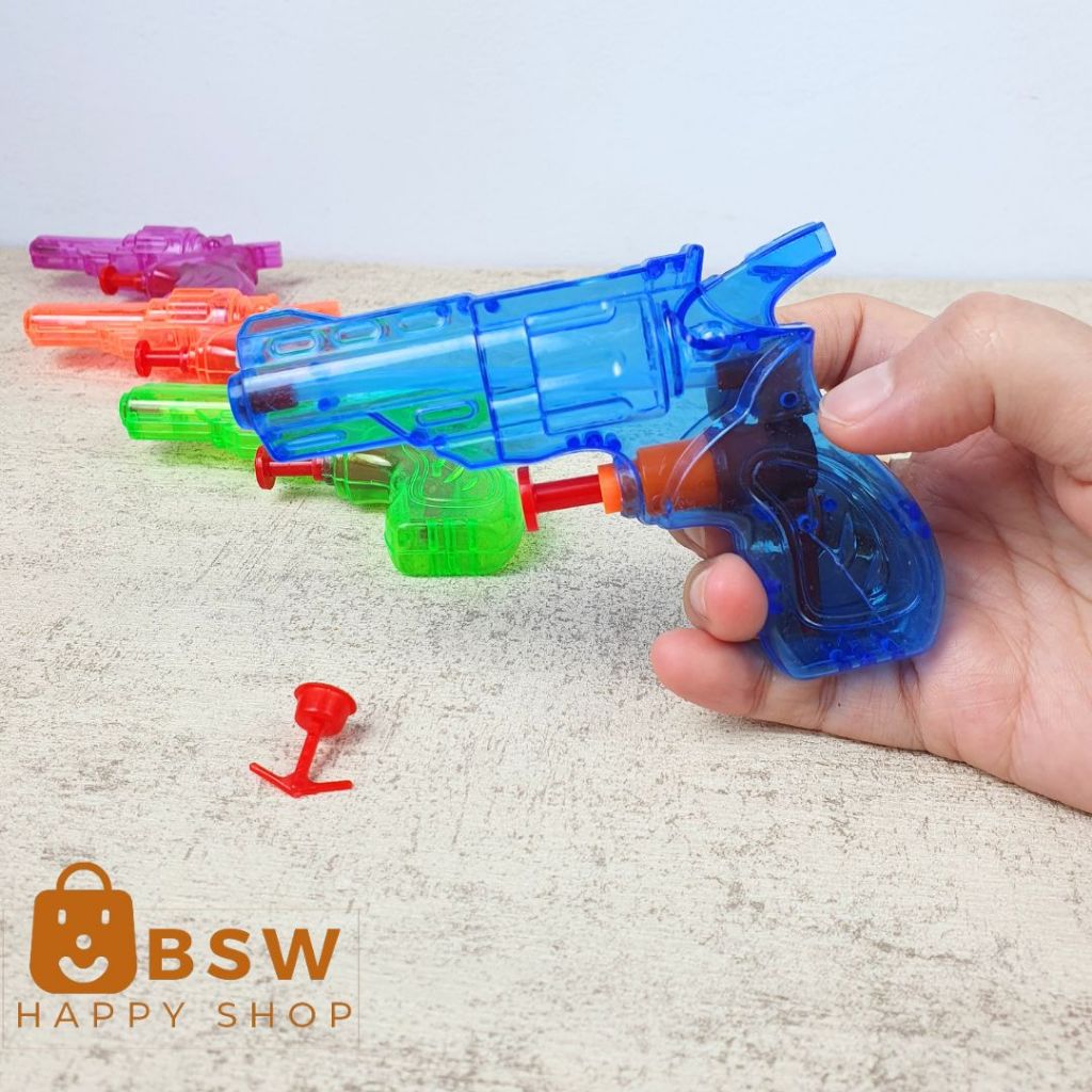 Jual Pistol air kecil bening warna warni water gun mini mainan anak ...