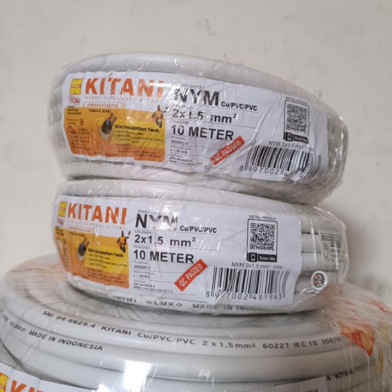Jual kabel KITANI NYM 2x1,5 pjg 10meter | Shopee Indonesia