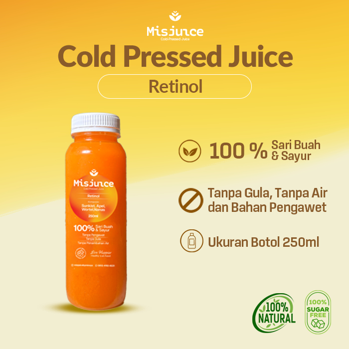 Jual Retinol - Cold Pressed Juice 250ml | Sunkist, Apel, Wortel, Nanas ...