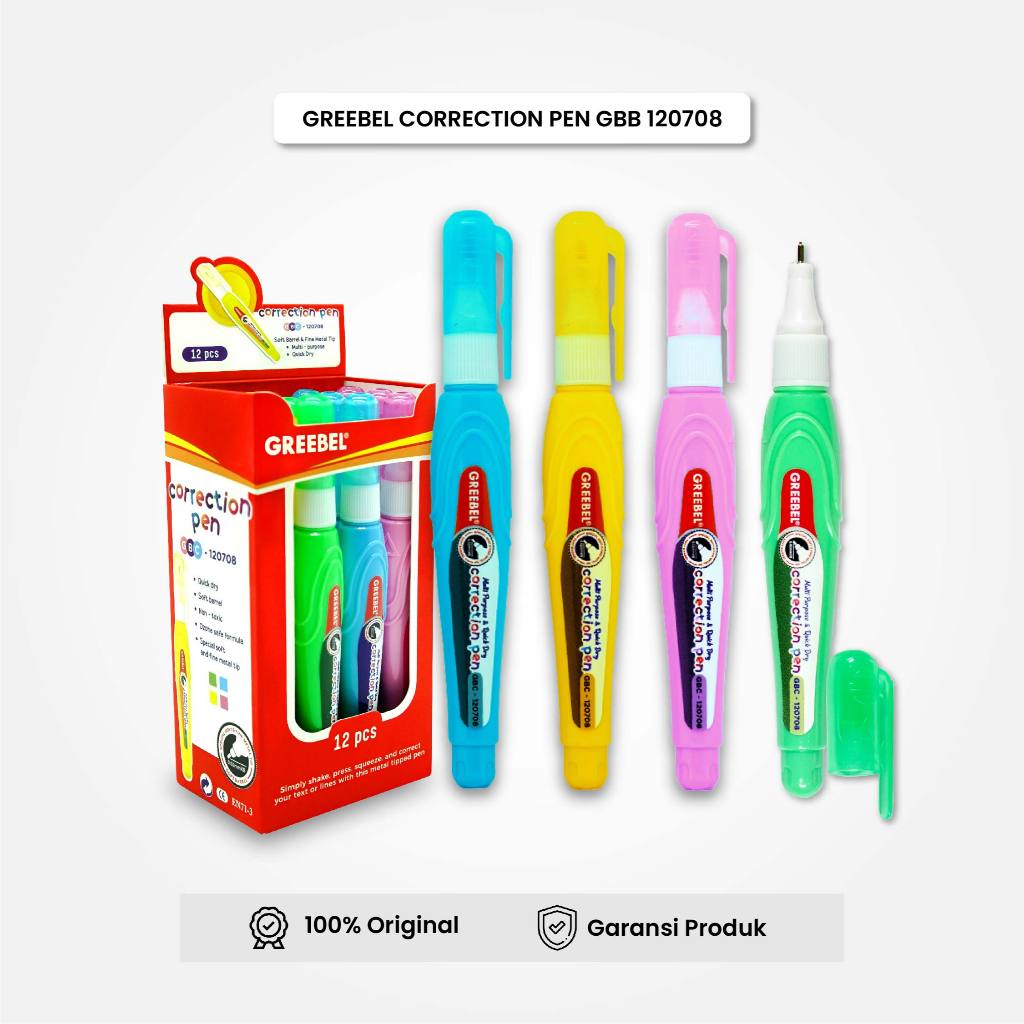 Jual Correction Pen Tip Ex Cair Penghapus Pulpen Tipex GREEBEL ...