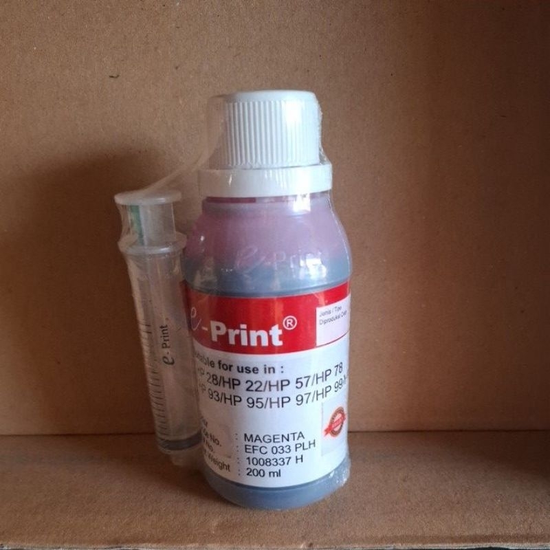 Jual tinta computer HP 200ml merk E-PRINT (MERAH) | Shopee Indonesia