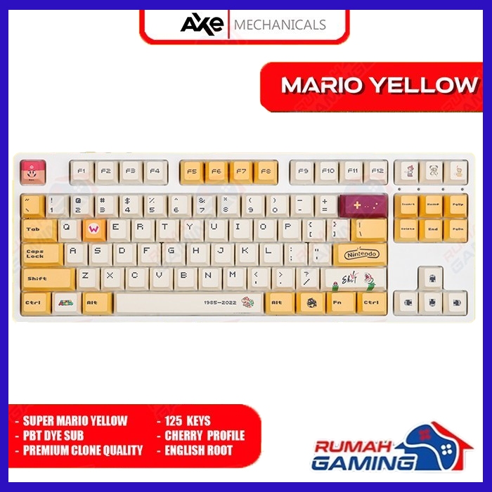 Jual AXE MECHANICALS - Cherry - Super Mario - Yellow - Pbt - Dye Sub ...