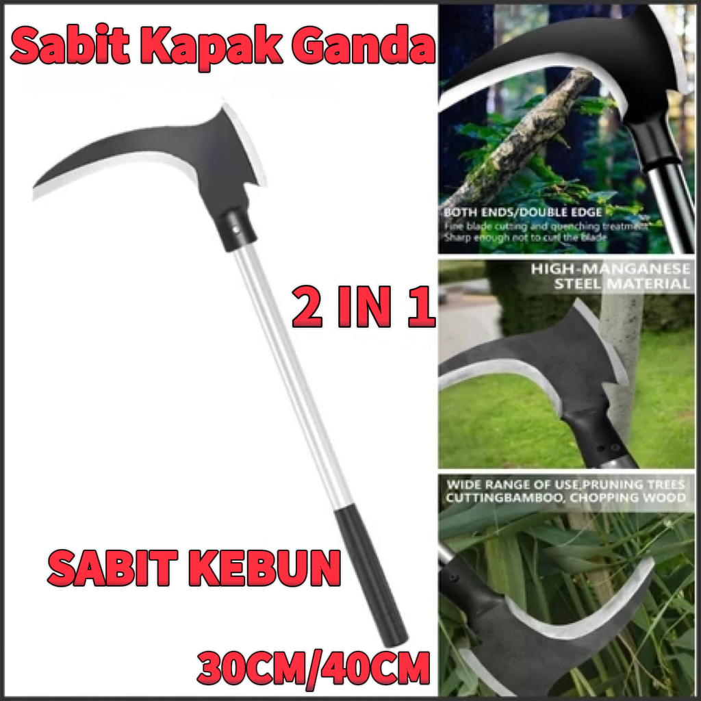 Jual (30/40CM)Pemangkas Sabit kapak Ganda Pemangkas Rumput Multifungsi ...