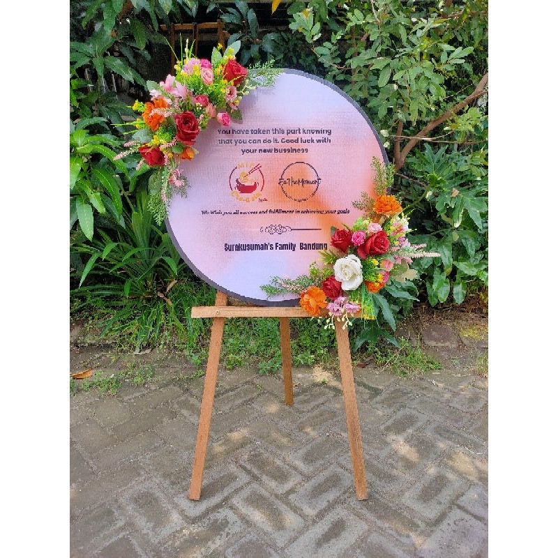 Jual Papan Bunga Bulat 60cm 2 Titik Bunga Artificial | Kirim ke Seluruh ...