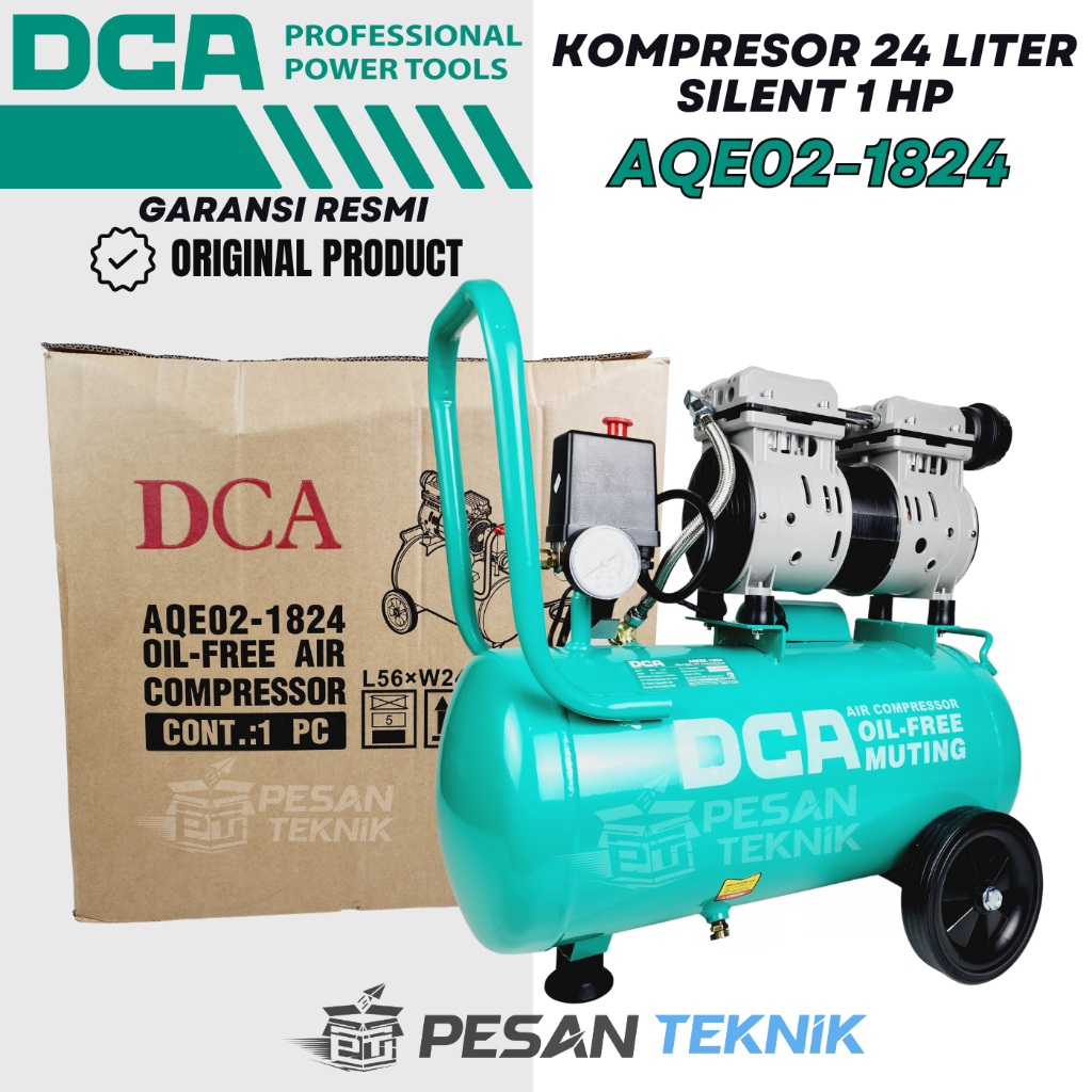 Jual Mesin Kompresor Angin Compressor Oilless Silent 1HP 24 LITER DCA ...