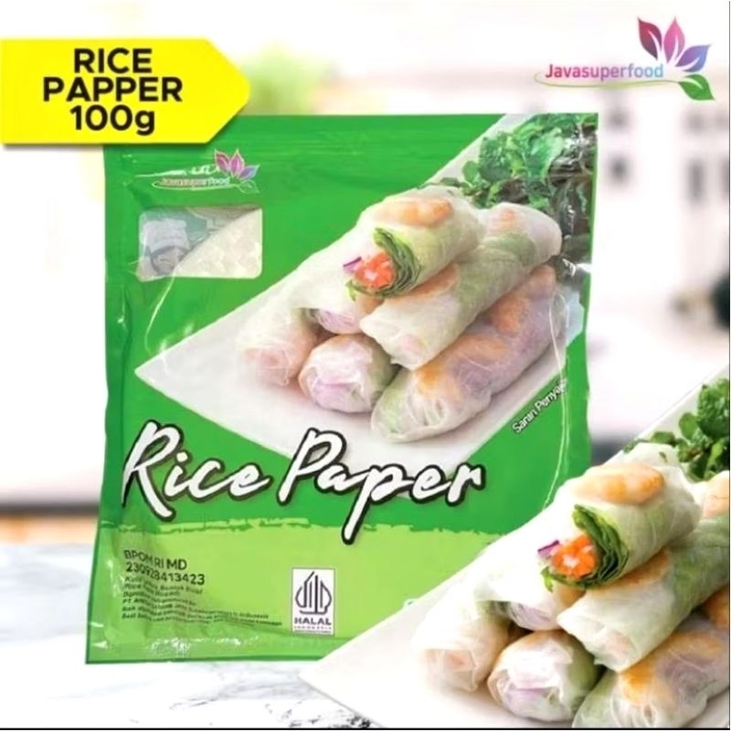 Jual Java rice papper 100gr / 10 lembar kotak / bulat / kulit lumpia ...