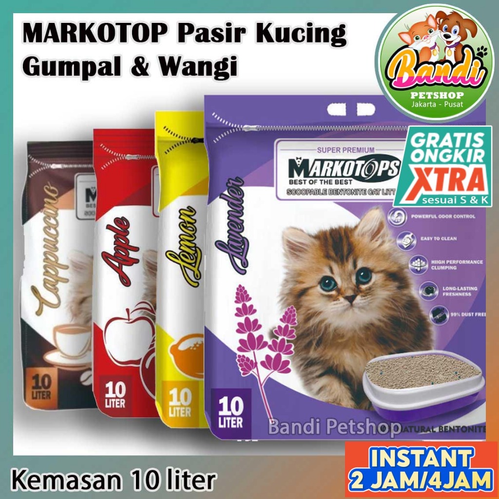 Jual MARKOTOP 10 L pasir kucing bentonite, pasir gumpal wangi ...