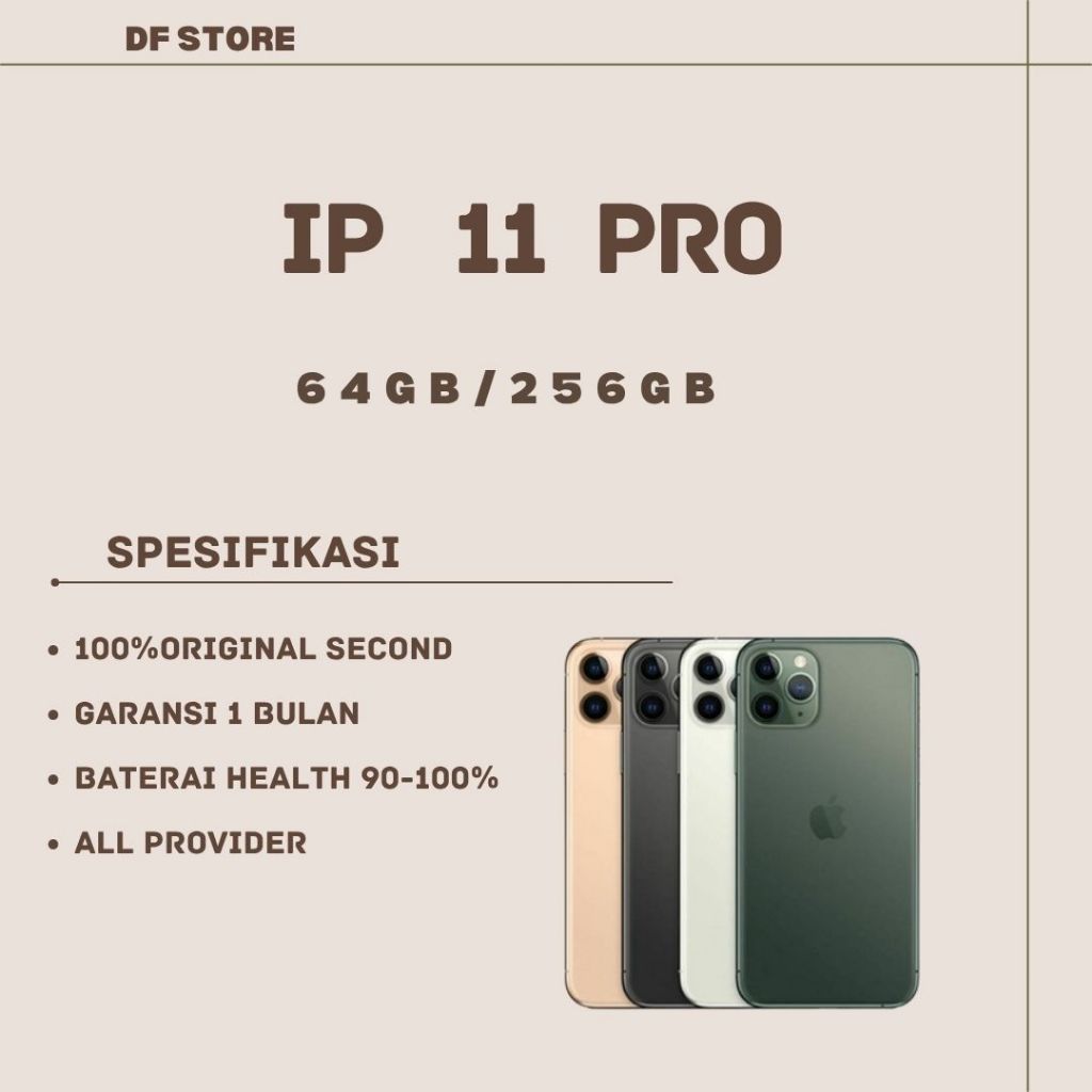 Jual IP 11PRO 256GB 64GB ip 11pro smartphone second semua asli fullset Kondisi bagus mulus like ...