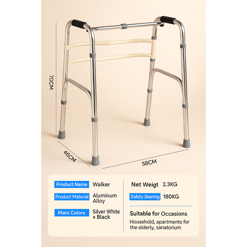 Jual ONELIVING Walker Lipat Lansia Alat Bantu Tongkat Jalan Dewasa ...