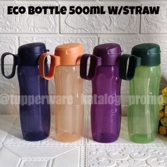 Jual Botol ECO BOTTLE 500ml W/ Straw dan Flip Ori Tupperware | Shopee ...