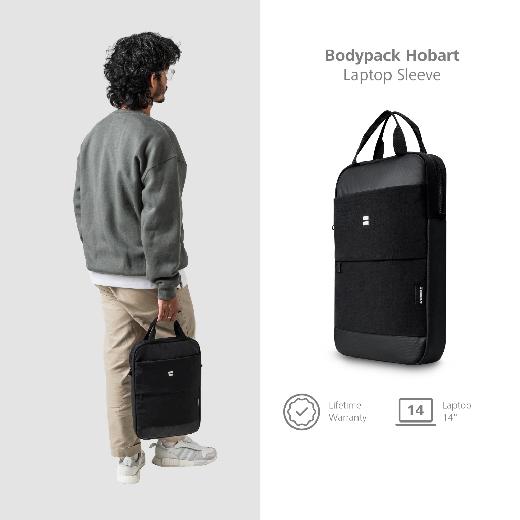 Jual Bodypack Hobart Laptop Sleeve - Black | Shopee Indonesia