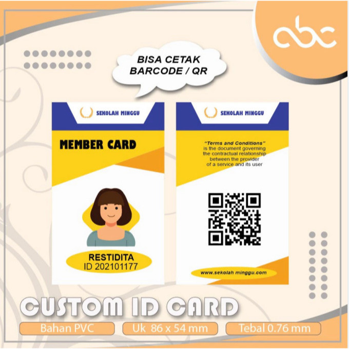 Jual Cetak Custom ID Card PVC 2 Sisi Glossy SATUAN | Shopee Indonesia