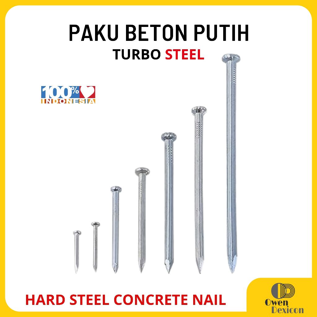 Jual Paku Baja Beton Putih 1" 2" 3" 4" 5" inch Paku Tembok Paku Cor - 1 ...