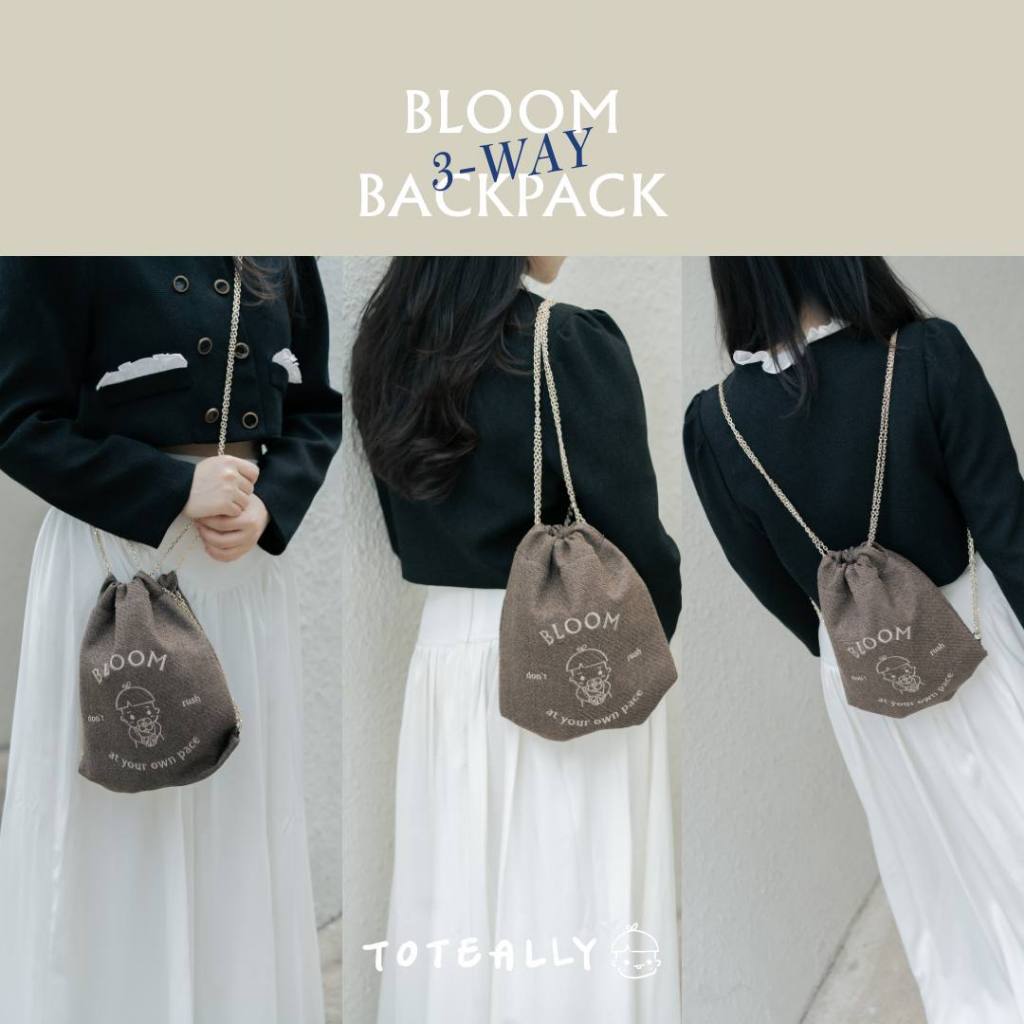 Jual Toteally Bloom Backpack | Tas Ransel & Slempang Unik | 3in1 Tweed ...