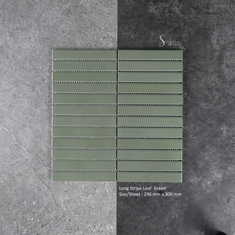 Jual Singres Tiles - Leaf Green Long Stripe Singres Mosaic Tiles ...