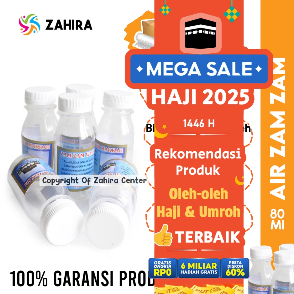 Jual ASLI AIR ZAM ZAM 80ml Kemasan Botol Oleh oleh Haji Umroh Untuk ...