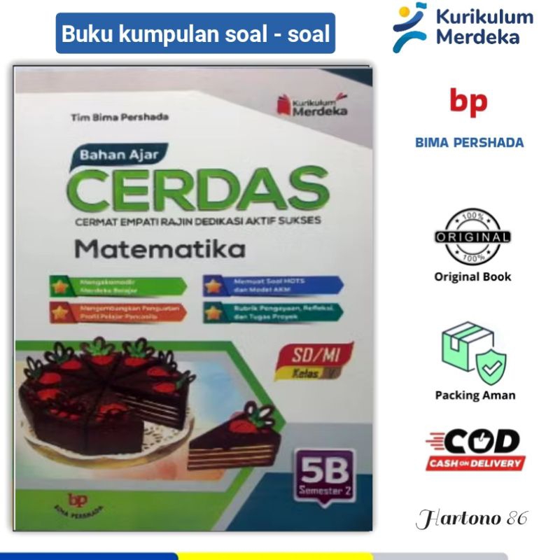Jual Buku kumpulan soal-soal Matematika untuk SD/MI Kelas 5 jilid 5B semester 2 kurikulum ...