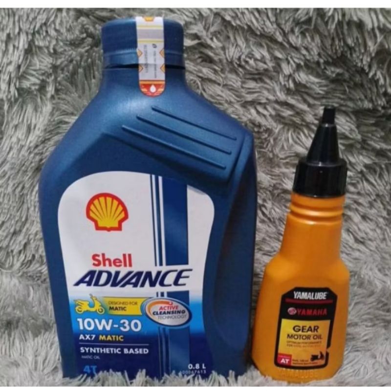 Jual paket oli shell ax7 metic 0,8 L plus oil gardan yamalube gear 100 ...