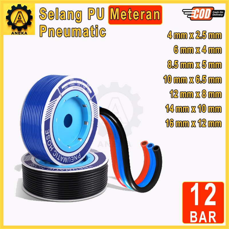 Jual Selang PU Hose PU HEAVY DUTY Per Meter 4mm 6mm 8mm 10mm 12mm 14mm 16mm PolyUrethane Selang ...