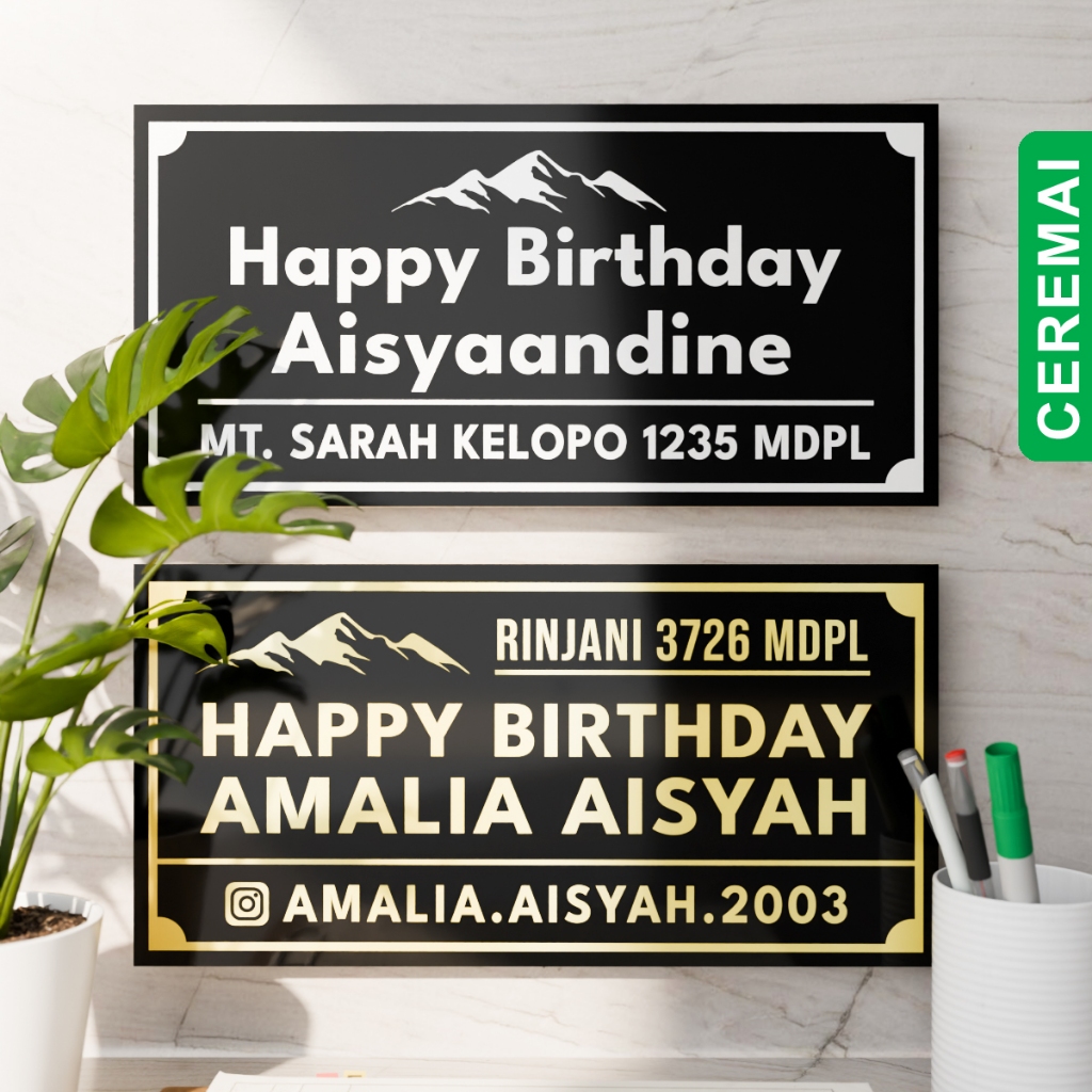 Jual PLAT PLAKAT GUNUNG TULISAN HAPPY BIRTHDAY PUNCAK CUSTOM SIGN ...