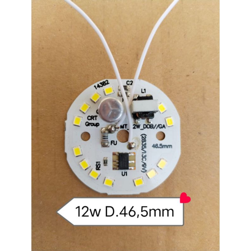 Jual Led AC 12 Watt CRT Travo nyala putih terang (D.46mm) | Shopee ...