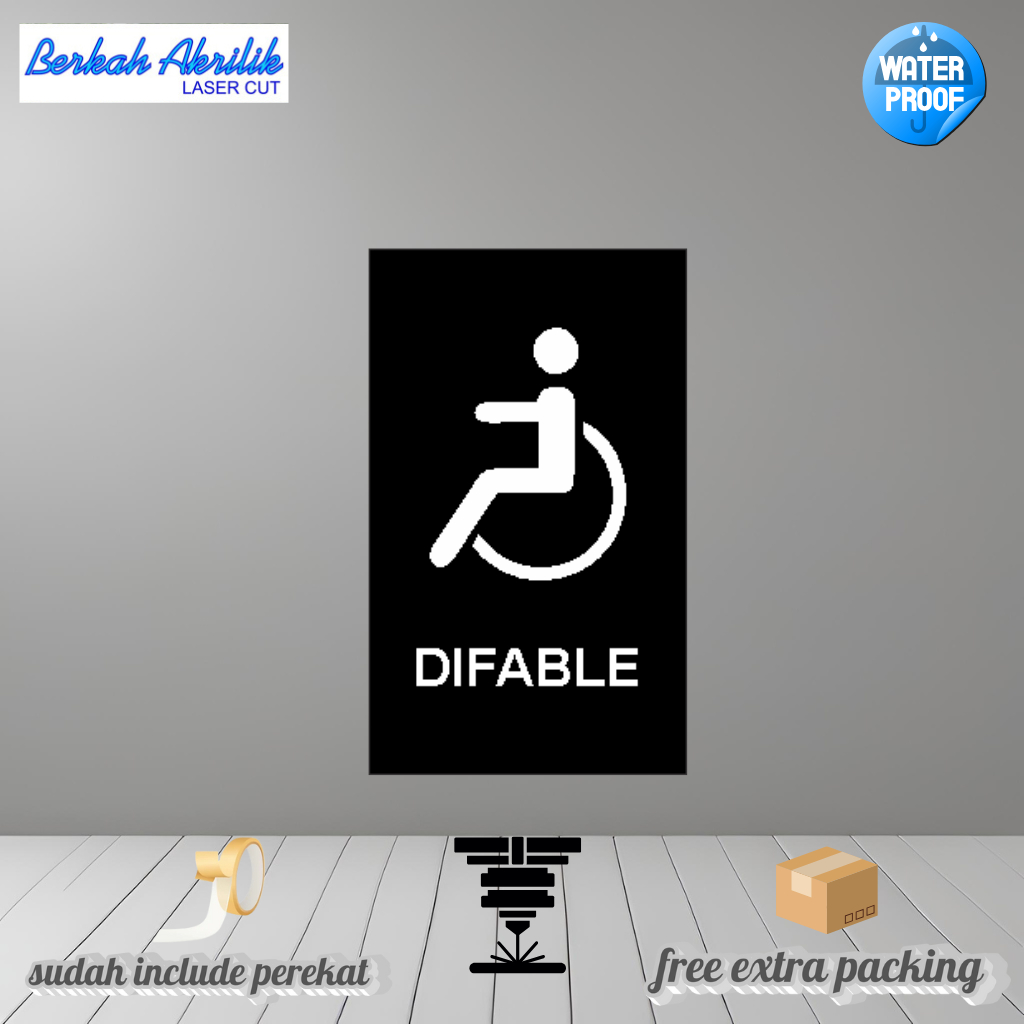 Jual Papan Tulisan Difable Toilet Sign Board Disabilitas Akrilik Print ...