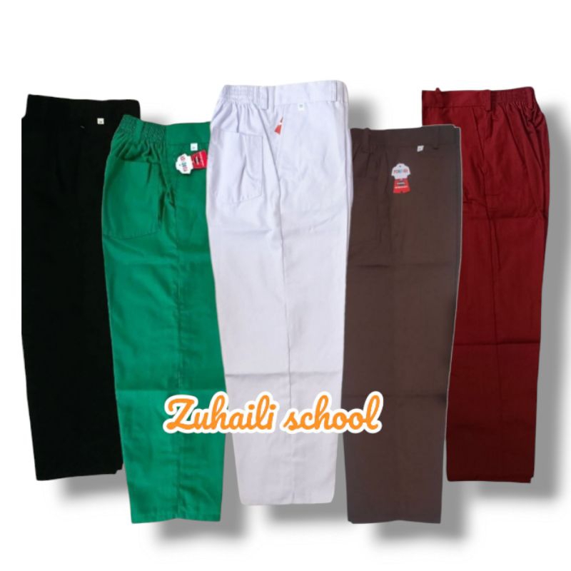 Jual Celana Panjang Sekolah SD Anak Laki-laki Seragam SD MI Celana Panjang Merah Coklat Putih ...