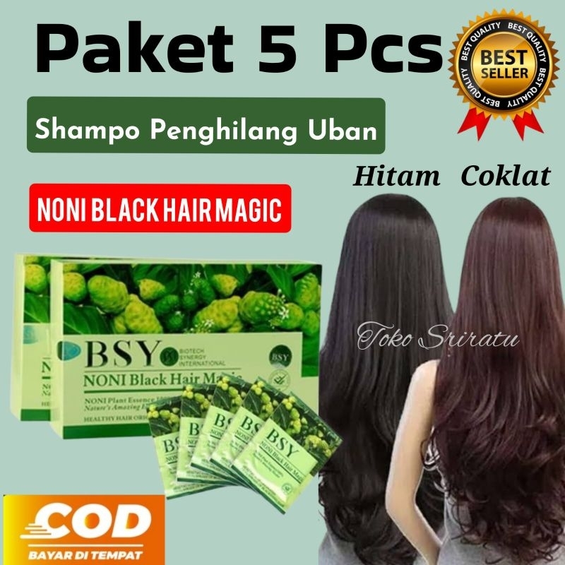 Jual BSY Noni Black Hair Magic Shampo / Sampo Penghitam Rambut ...