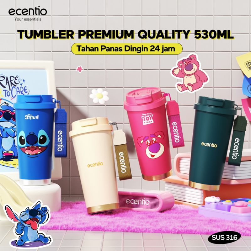 Jual Tumbler Ecentio Premium Tahan Panas & Dingin 11-24 Jam Stainless Steel 316 Kapasitas 530ml ...