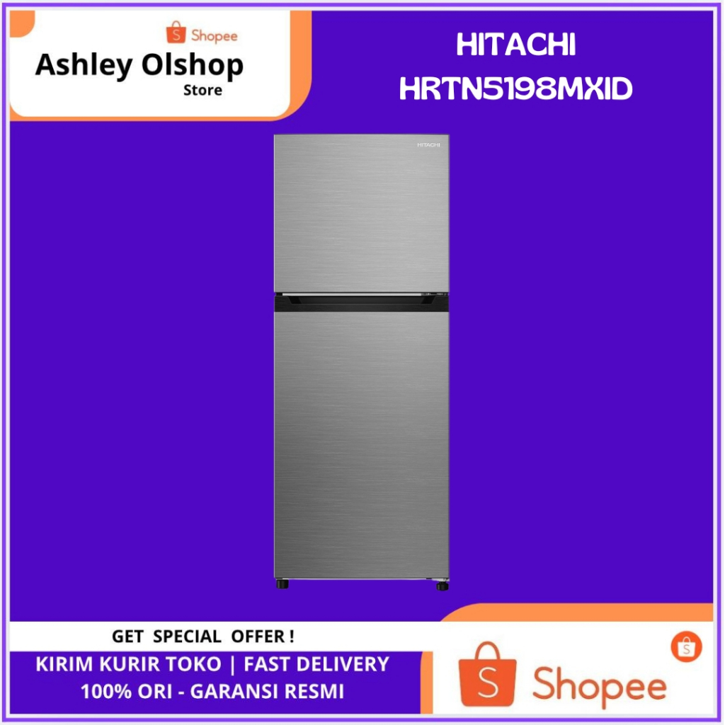 Jual Kulkas Hitachi 2 Pintu HRTN5198MXID 181 Liter Kulkas Hitachi Inverter | Shopee Indonesia