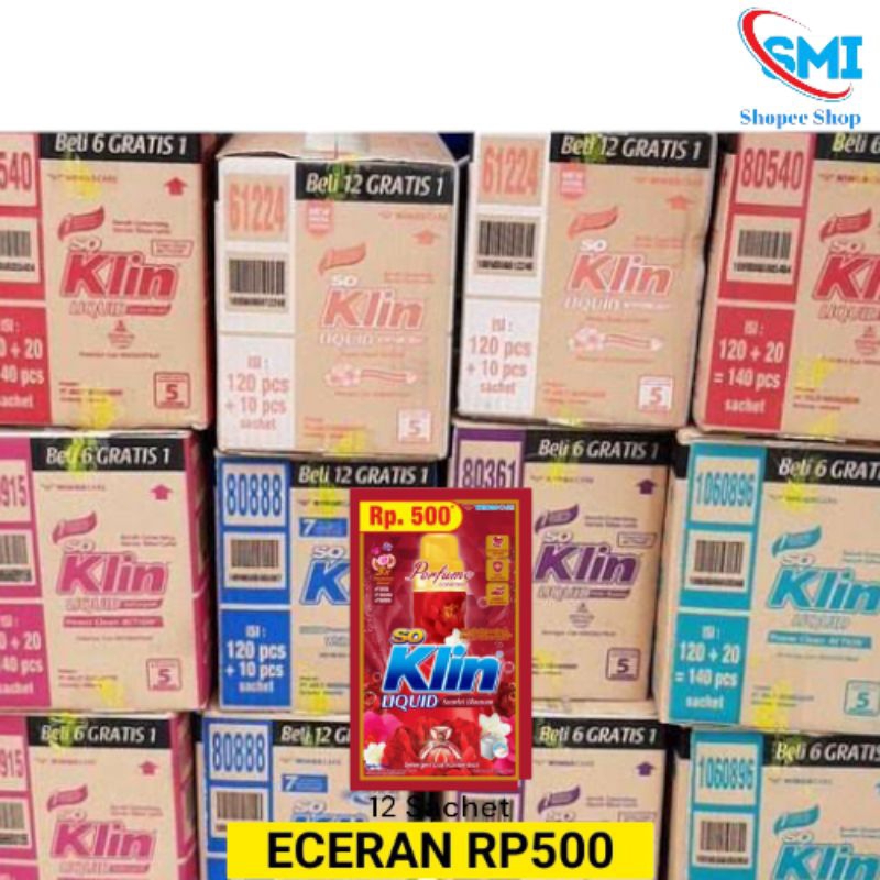 Jual 1 KARTON / SATU DUS 120 PCS SOKLIN LIQUID DETERJEN CAIR ECERAN 500 ...