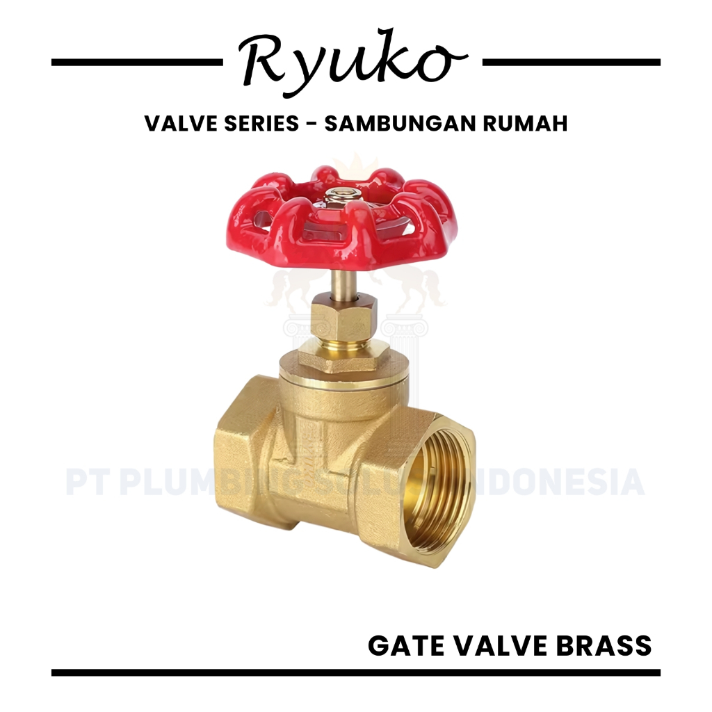 Jual Ryuko Gate Valve Kuningan Stop Kran Putar Kuningan 1/2 Inch / 20 mm | Shopee Indonesia