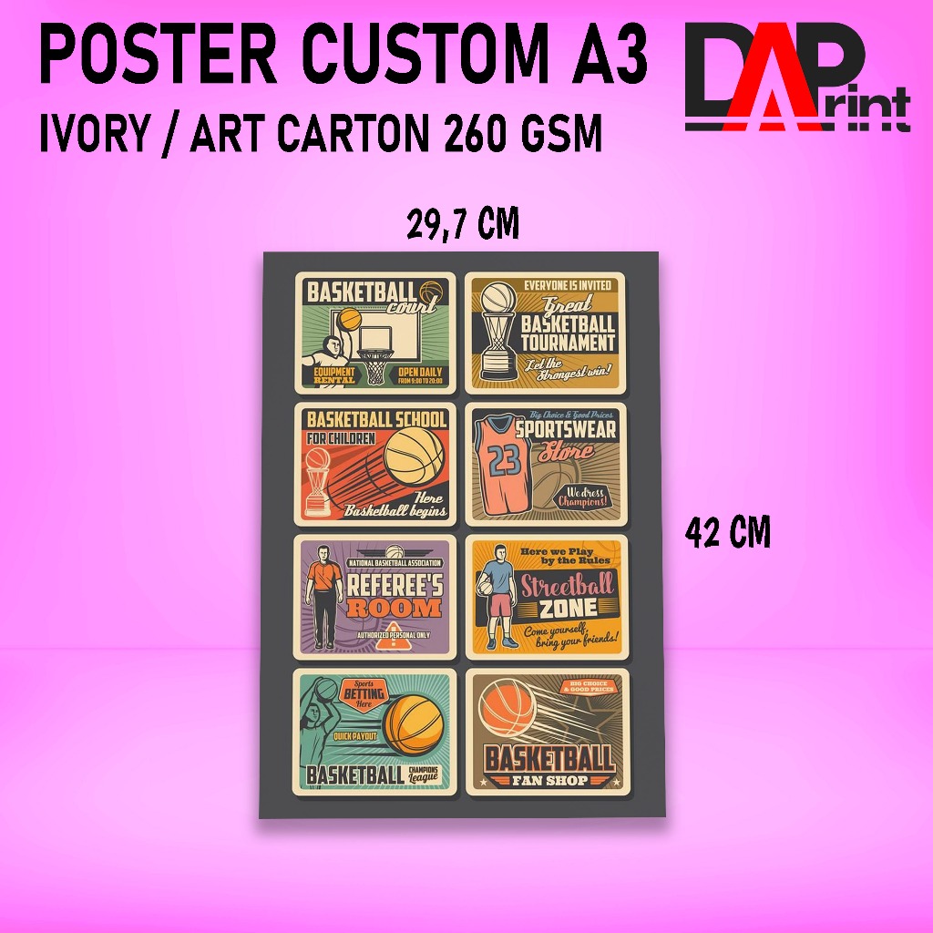 Jual Cetak Poster A3 Custom Art Karton 260gr | Shopee Indonesia