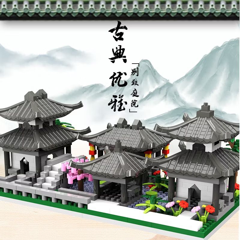 Jual Mainan Bricks Arsitektur Taman Jepang Cina Model 3D Puzzle Blok ...