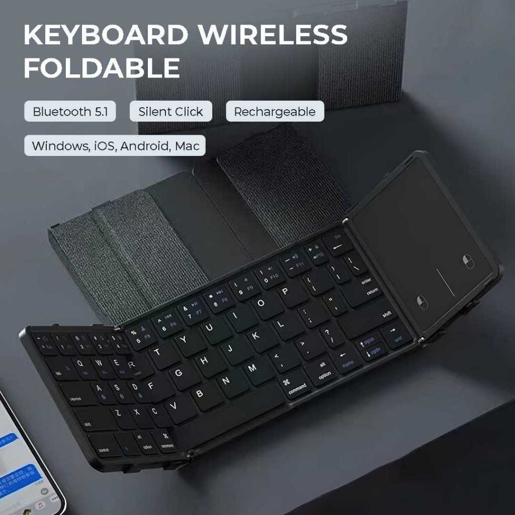 Jual AVATTO Keyboard Wireless Foldable Bluetooth Multi Device with ...