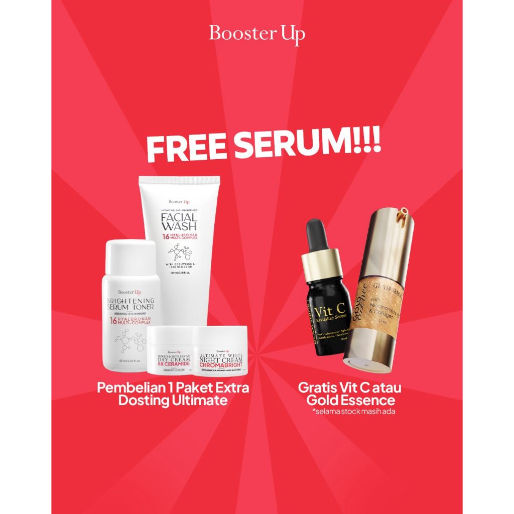 Jual Booster Up Skincare//free serum vit c atau serum gold essense ...