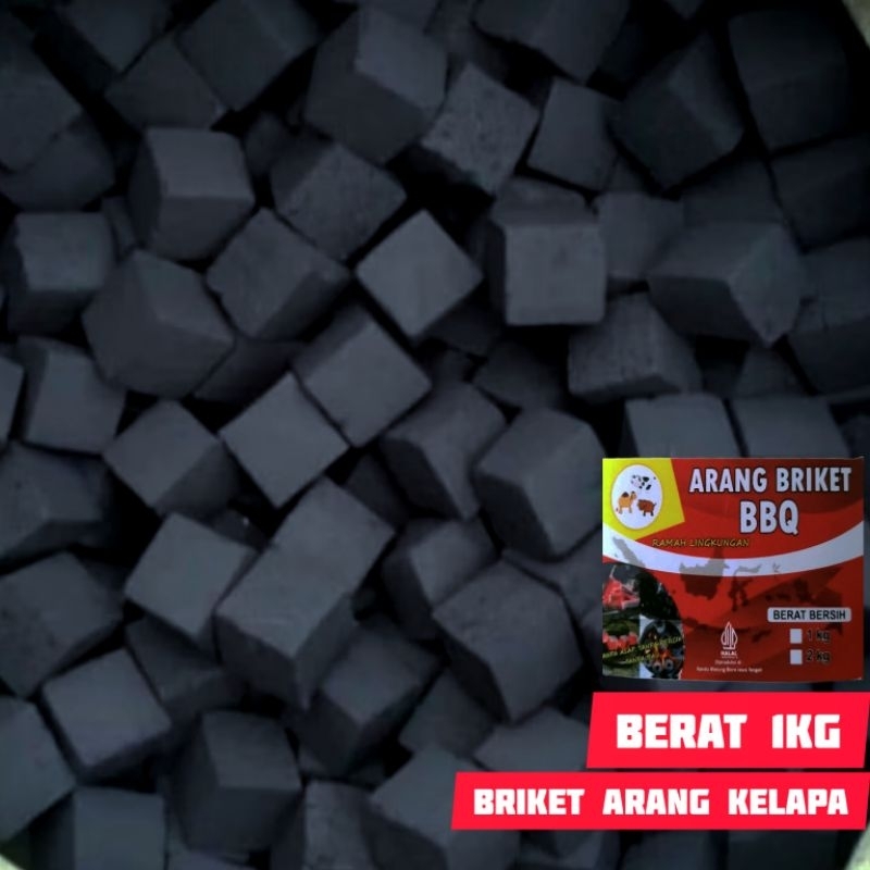 Jual Briket Arang Bbq 1kg Kualitas Import Ramah Lingkungan Arang Hitam ...