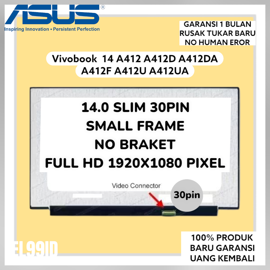 Jual LED Asus Vivobook 14 A412 A412D A412DA A412F A412U A412UA FULL HD ...