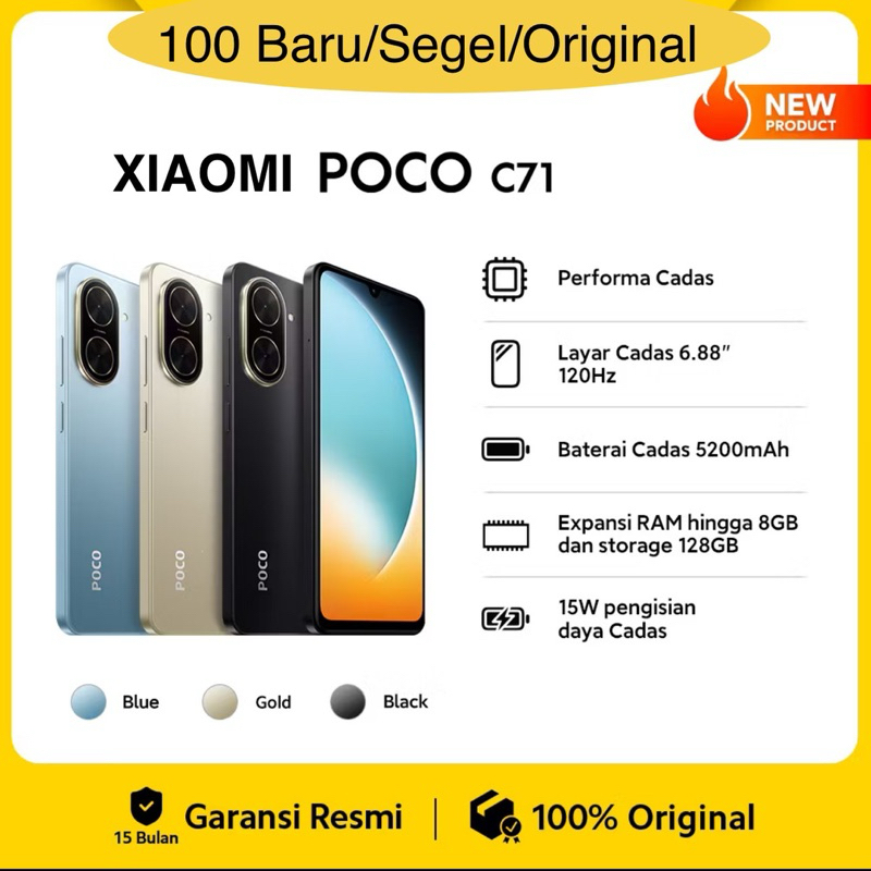 Jual POCO C71 (4+4GB/128GB) Garansi Resmi 15 Bulan Dapat Softcase | Shopee Indonesia